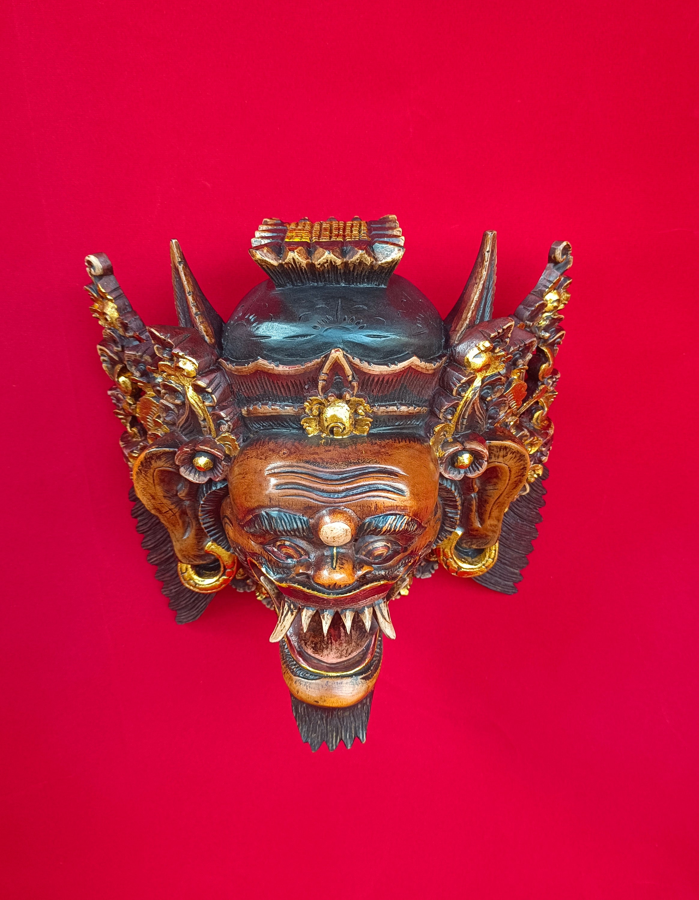 Bali Wood Mask Wall Hanging Bali Barong Wood Mask Wooden - Etsy