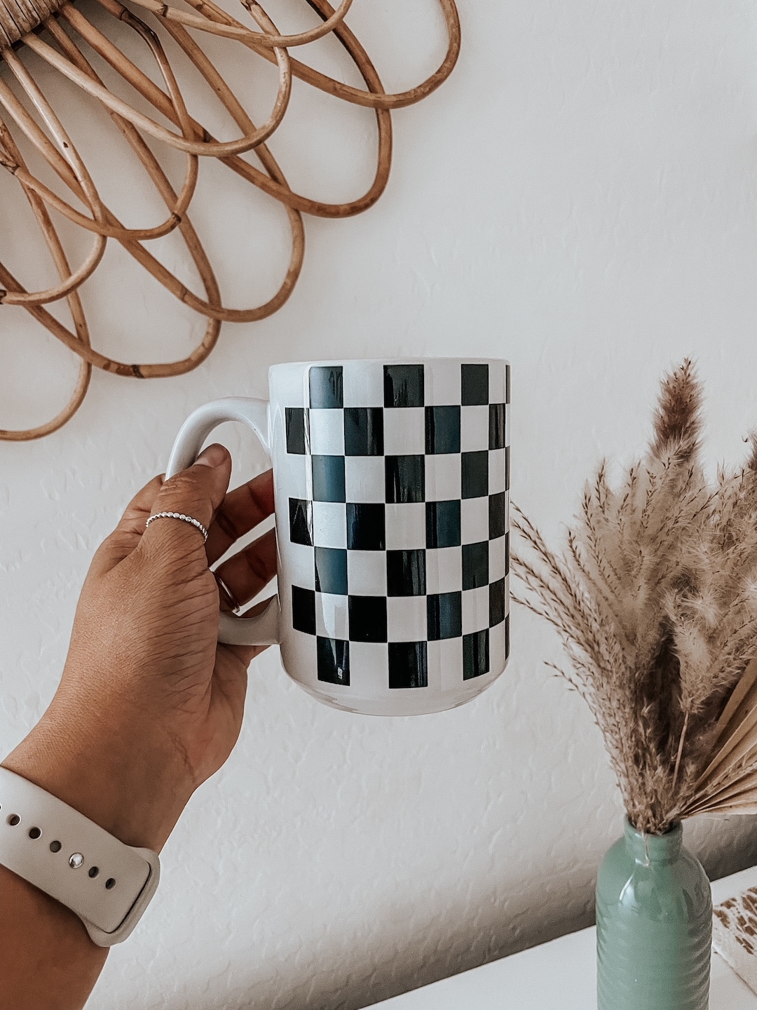 Checkered Mugs| 15 Oz| Ceramic Mug|mom Mug|gifts for Friend|sublimation ...