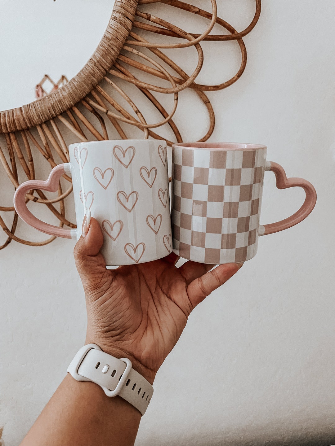 Checkered/heart Mugs 11 Oz | Coffee Mug| Ceramic Mug|sublimation Mug ...