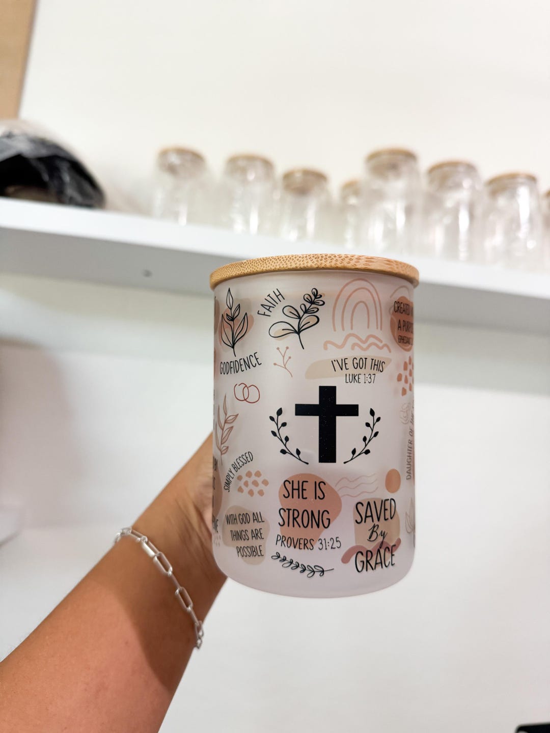 Faith Wrap Mugs| Frosted Glass Mug |sublimation| Neutral Glass| Trendy ...