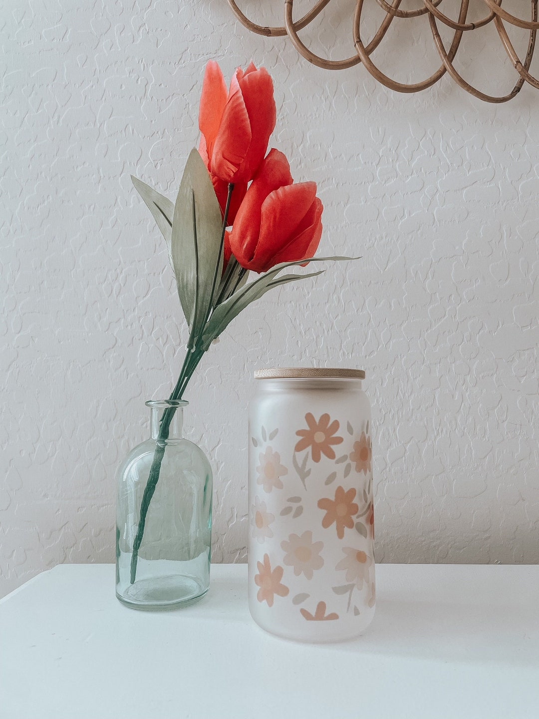 Daisies Wrap 16 Oz Beer Can Glass Soda Can Glass Glasswaredaisy Glass