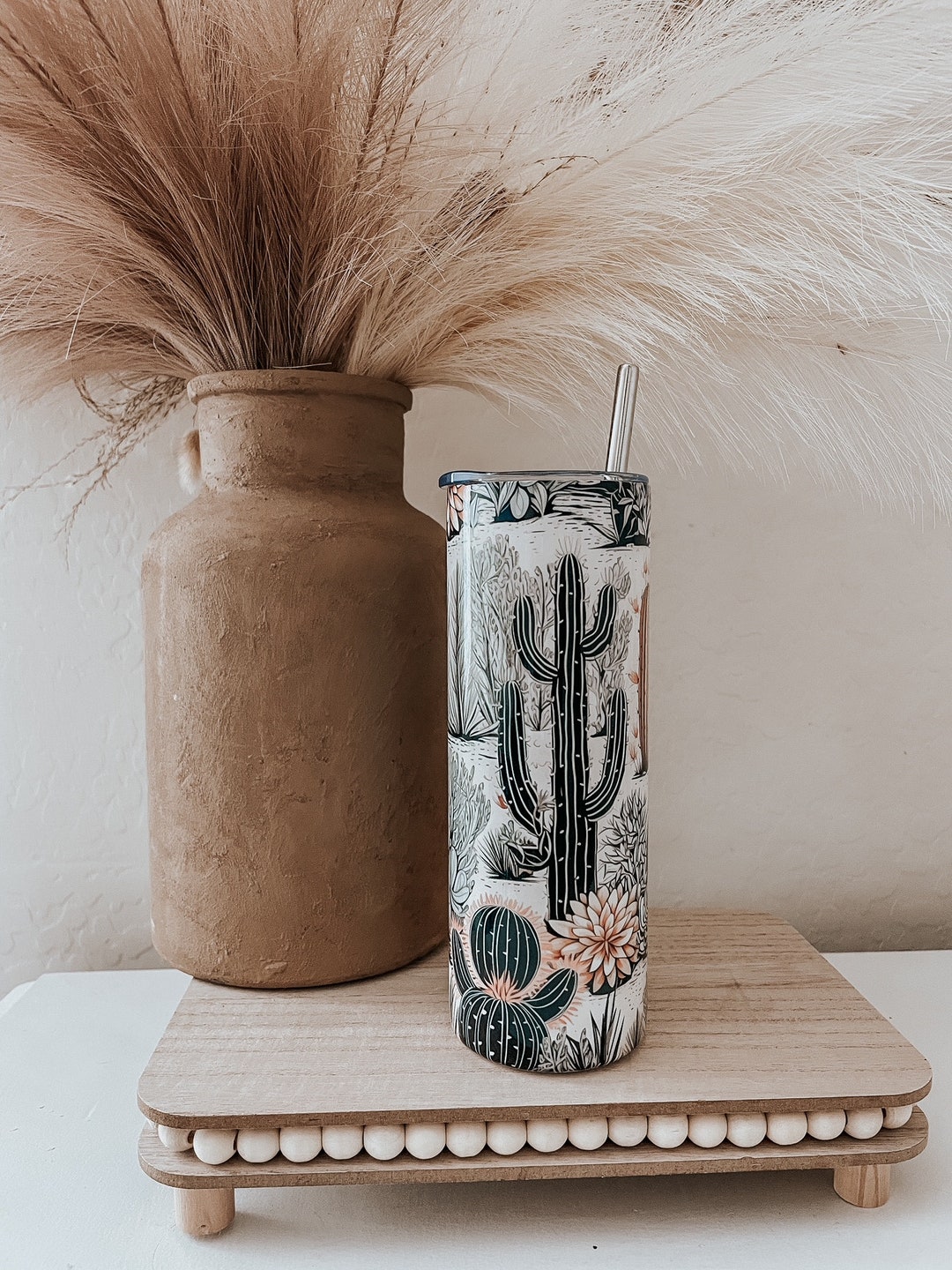 Desert Cactus Tumbler| 20oz Desert Tumbler|neutral Tumblers ...