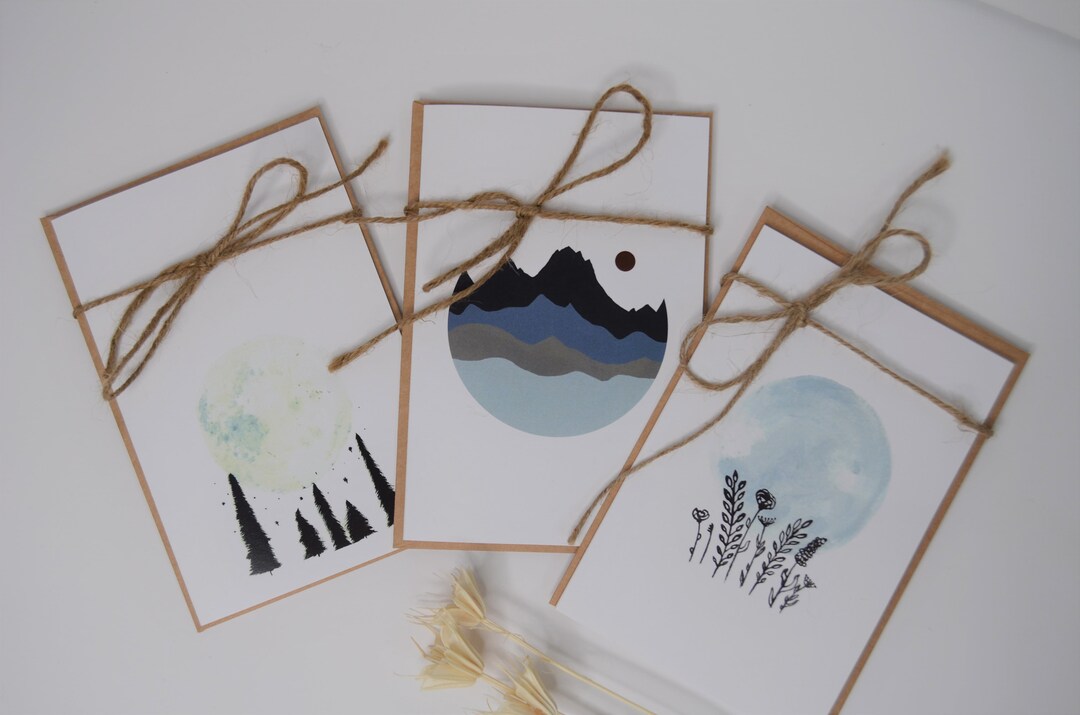 Winter Themed Greeting Card Pack, Holiday Card Package, Pack of 3 Cards ...