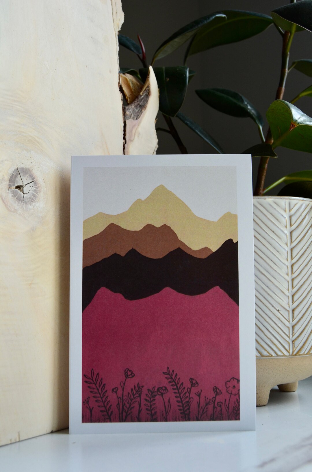 Sand Peaks Card, Terracotta Inspired Mountains Card, Greeting Card ...