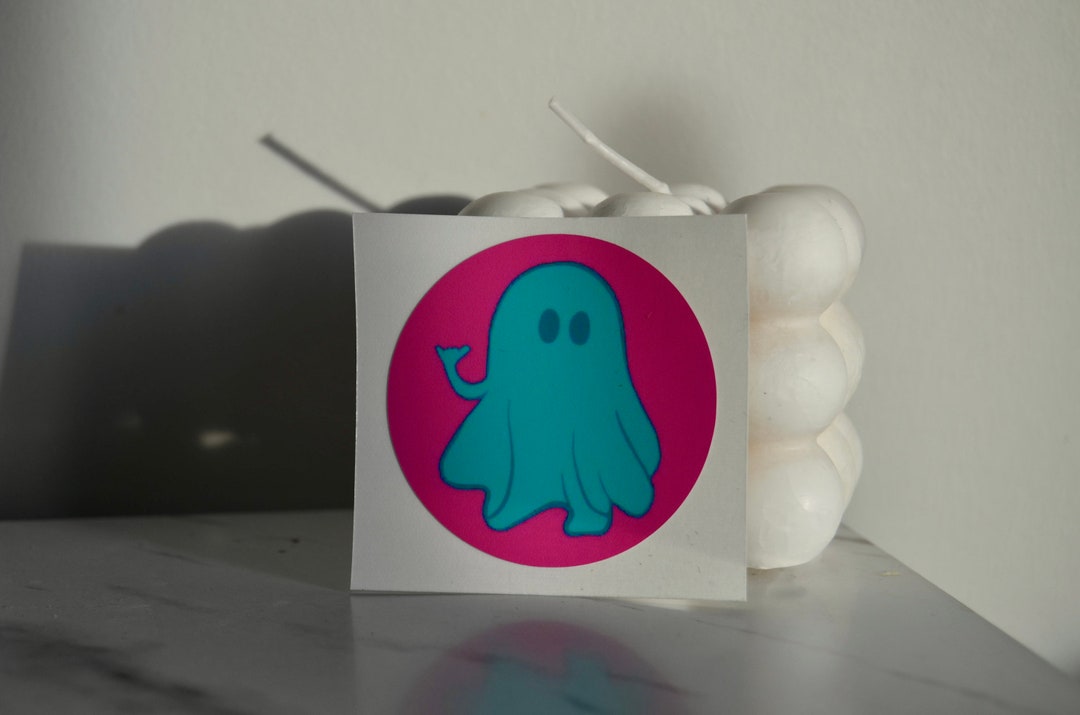 Ghost Shaka Sticker, Waterproof Sticker, Ghost Art, Hand Painted Design ...