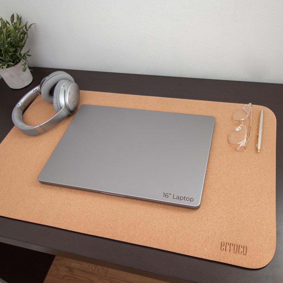 Erroco Tall Desk Pad, 100% Upcycled Cork With Non-slip TPE Back, Made ...