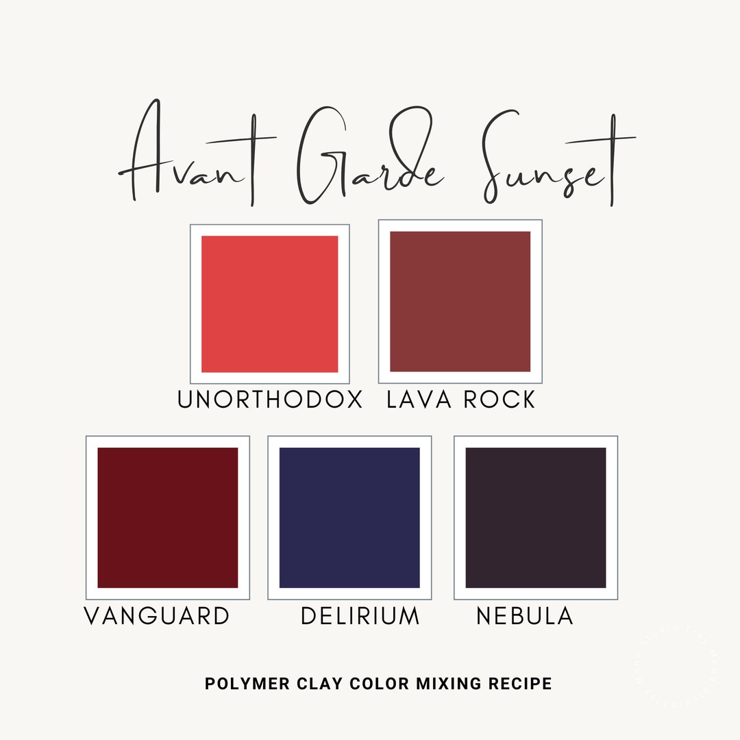 Avant Garde Sunset Designer Palette/easy Mixing Guide/sculpey - Etsy