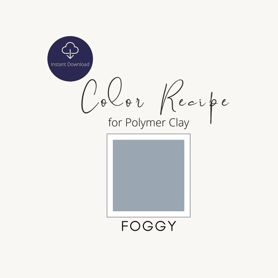Foggy Recipe / Blue / Colour Mixing Guide / Polymer Clay Color - Etsy