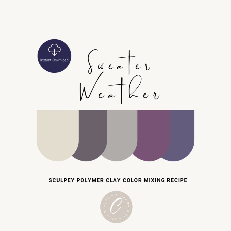 Sweater Weather Palette/cozy Warm Tones/ Easy Mixing Guide/sculpey ...