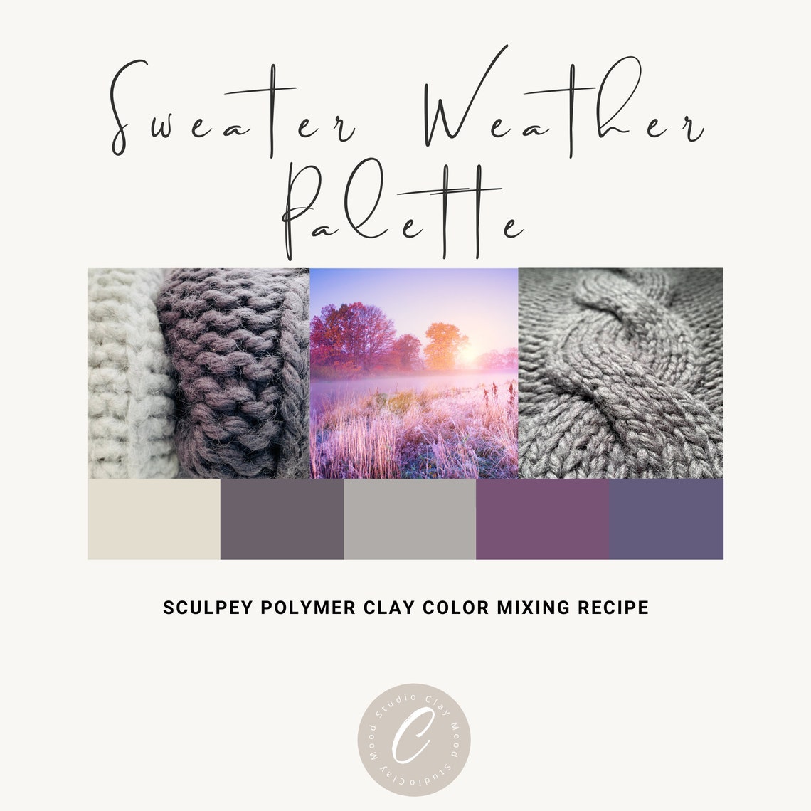 Sweater Weather Palette/cozy Warm Tones/ Easy Mixing Guide/sculpey ...