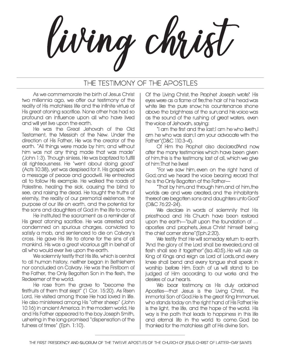 The Living Christ Digital Print LDS Religious Wall Art Church of Jesus ...