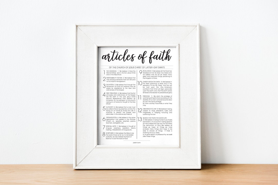 Articles of Faith - Digital Print - LDS Religious Wall Art - Church of ...