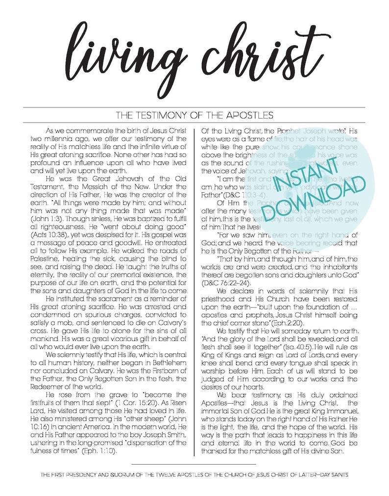 The Living Christ Digital Print - LDS Religious Wall Art - Church of ...