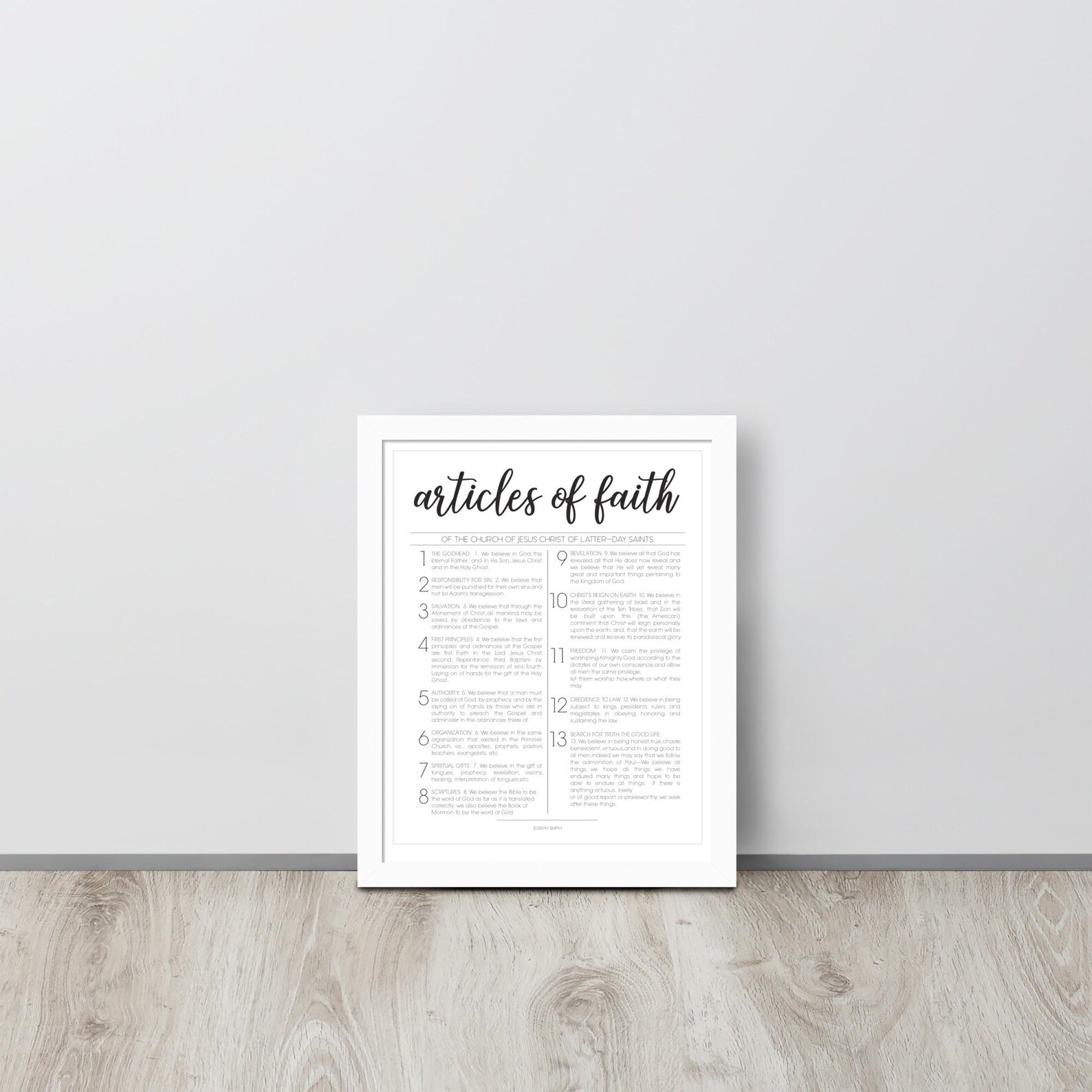 The Articles of Faith - Digital Print - LDS Religious Wall Art - Church ...