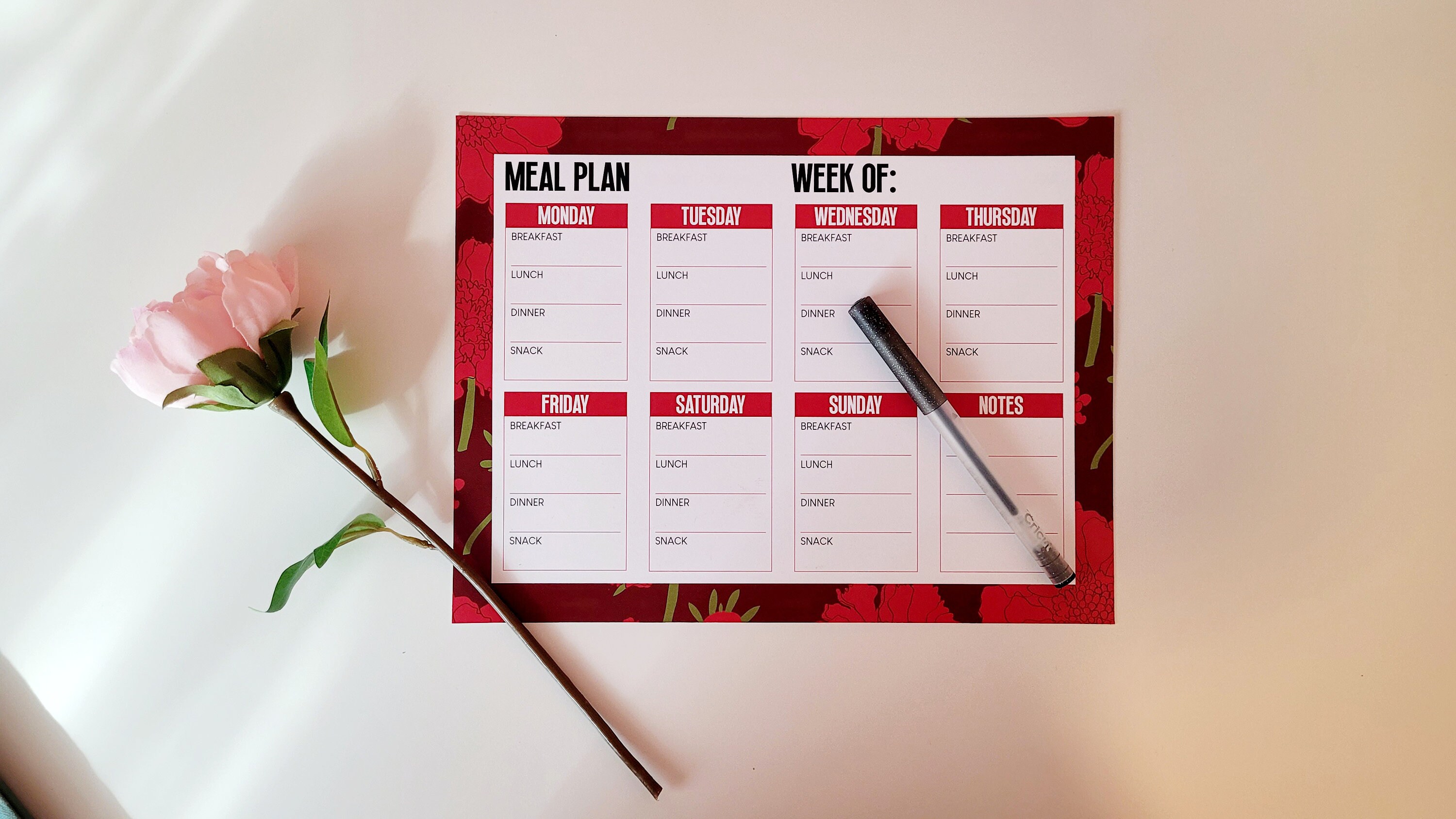 Weekly Meal Planner Printable Floral Fruit Colorful - Etsy