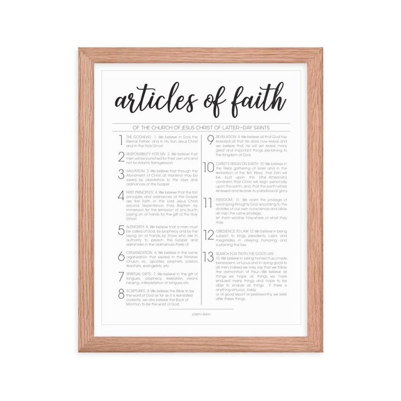 The Articles of Faith - Digital Print - LDS Religious Wall Art - Church ...