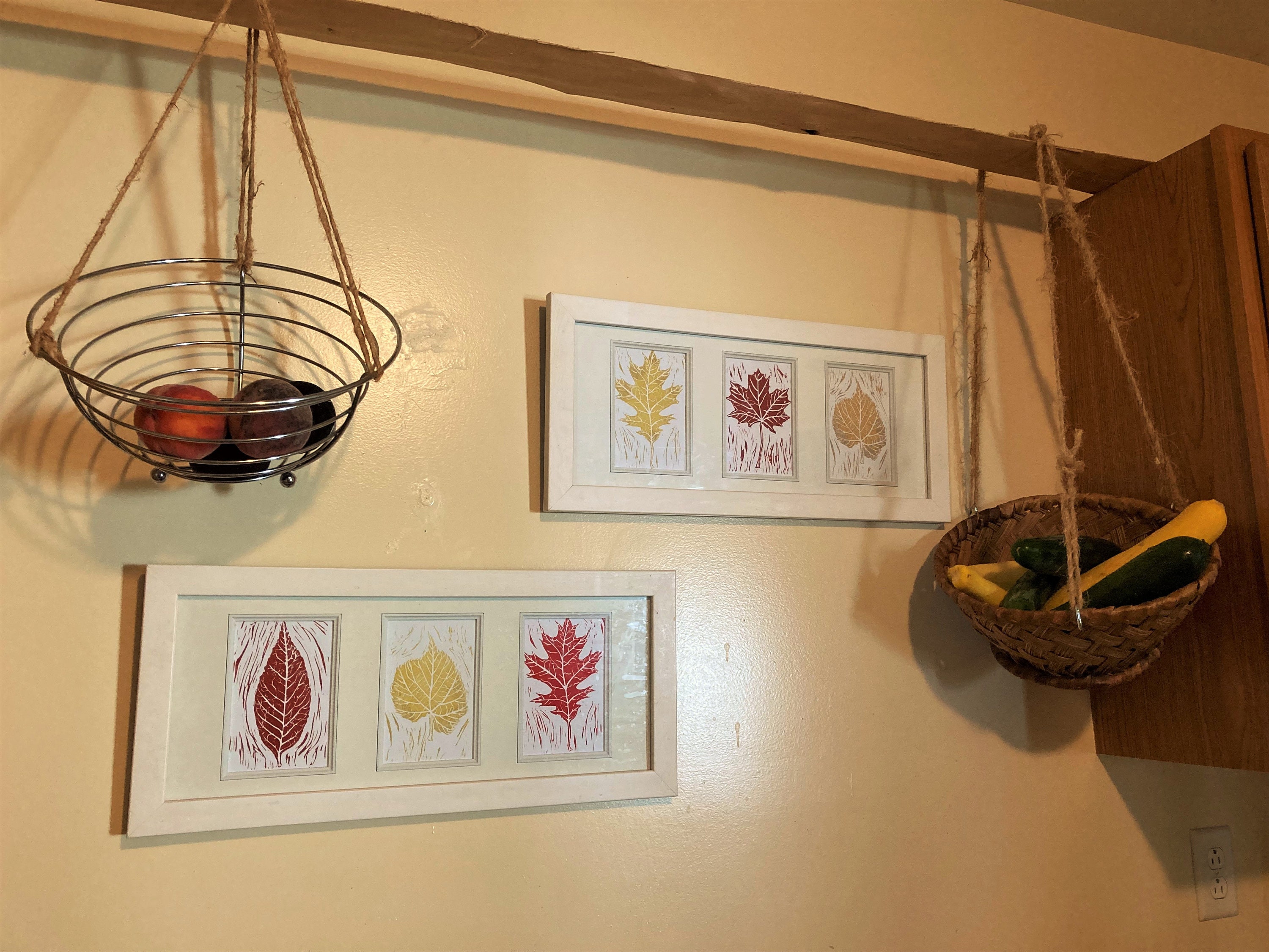 Autumn Leaf Print Set | Handmade Leaf Block Print | Fall Leaves ...