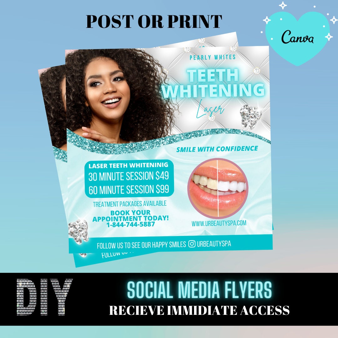 Teeth Whitening Flyer - Etsy