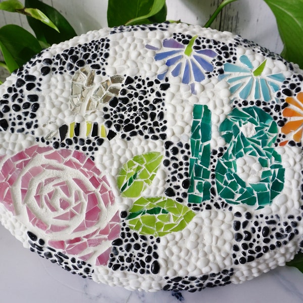 Mosaic Address Sign - Etsy