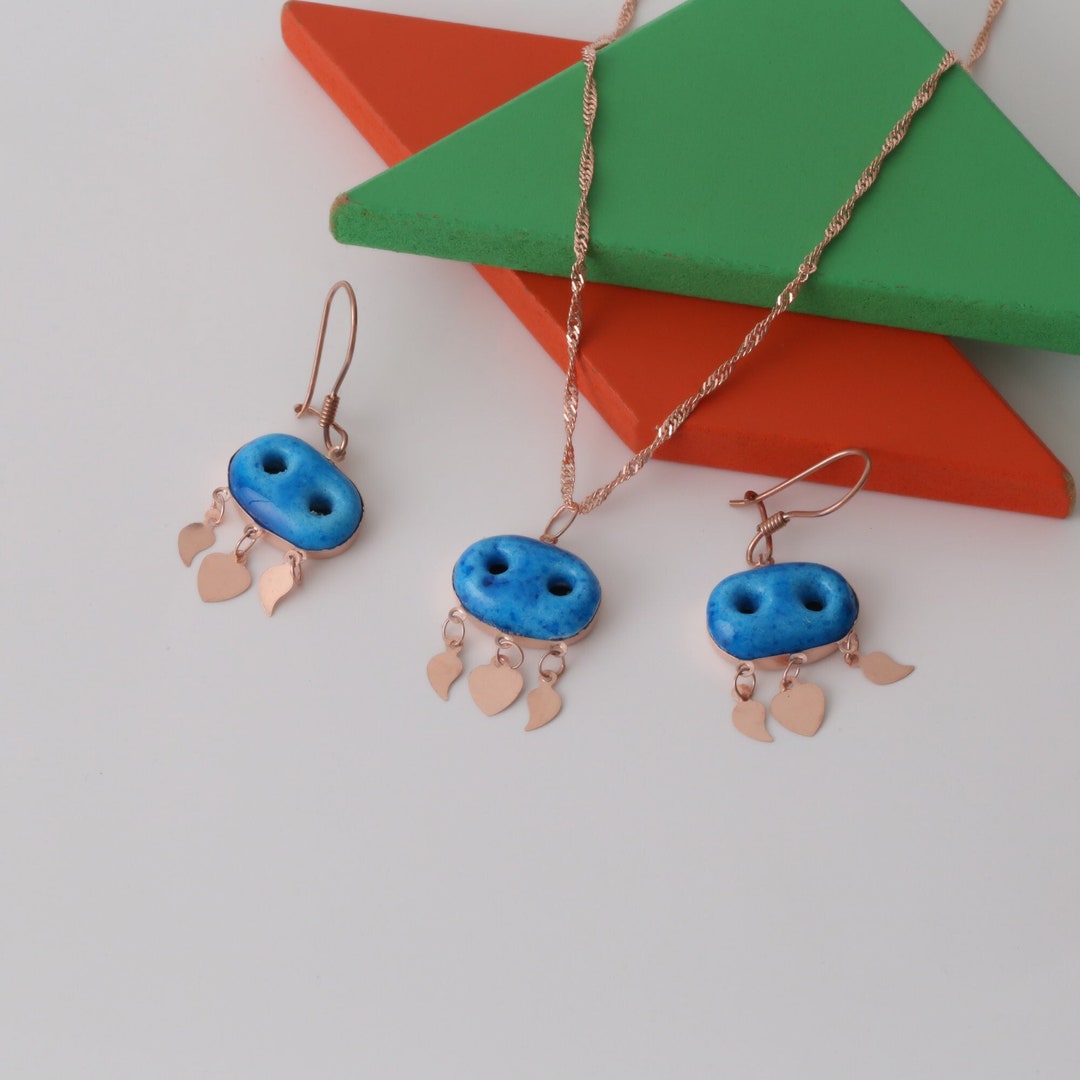 Handmade Rose Gold Plated Silver Assyrian Jewelry Set, Talisman Jewelry ...