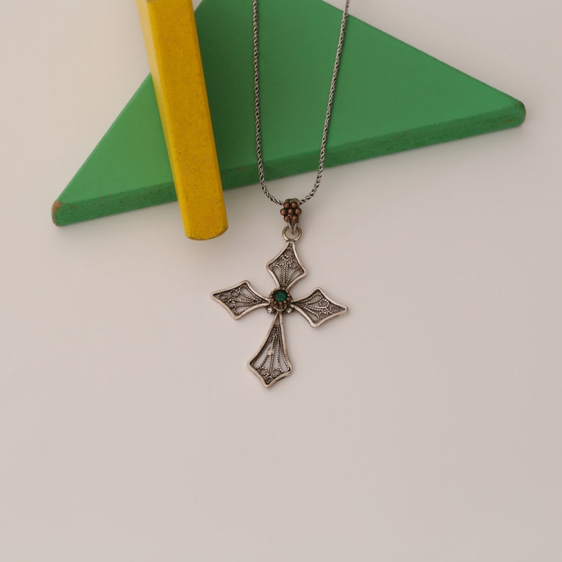 Handmade Filigree Silver Cross Necklace Assyrian Cross - Etsy