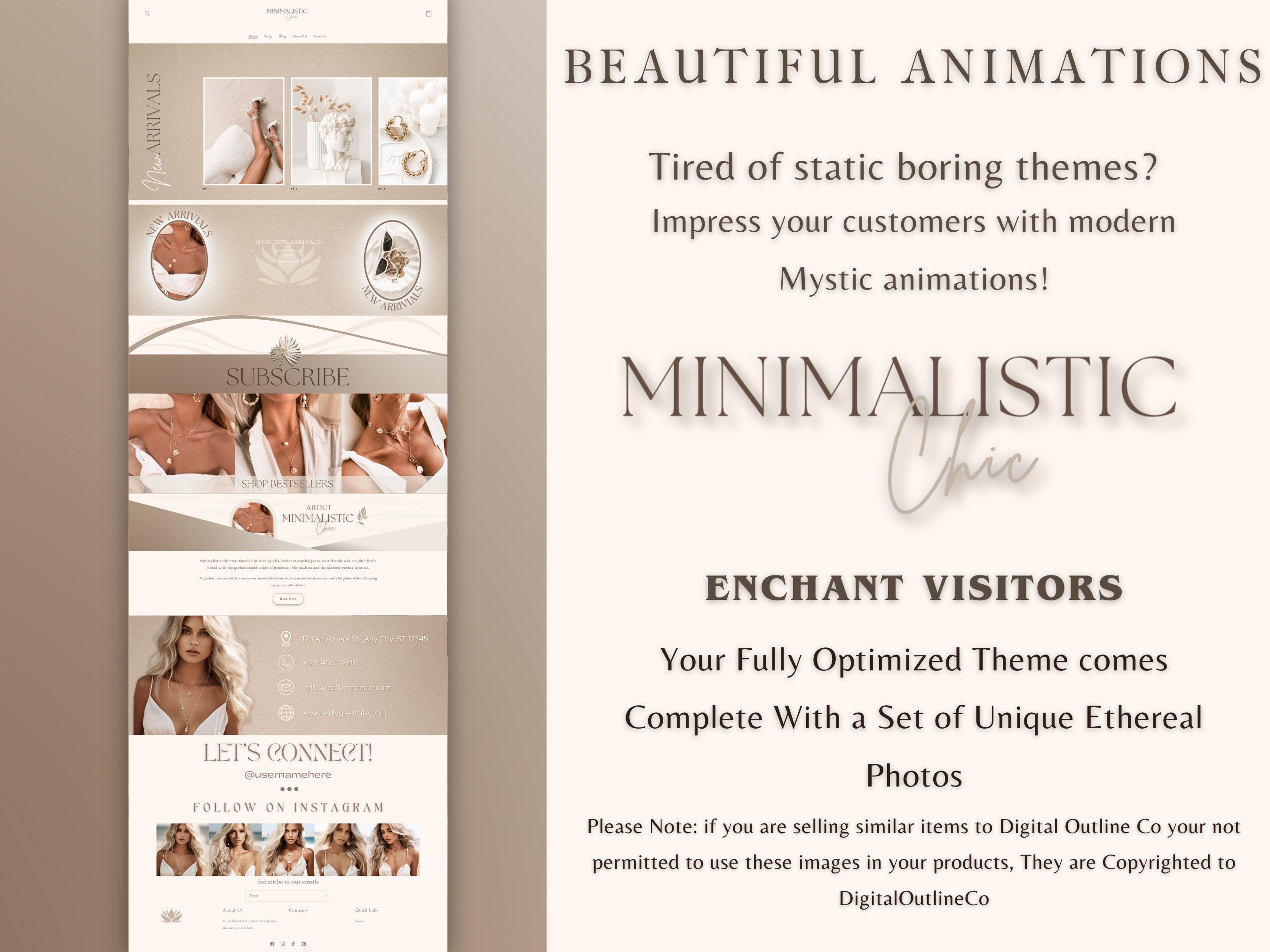Beige Shopify Theme Store Elegant Jewelry Boutique, Shopify Website ...