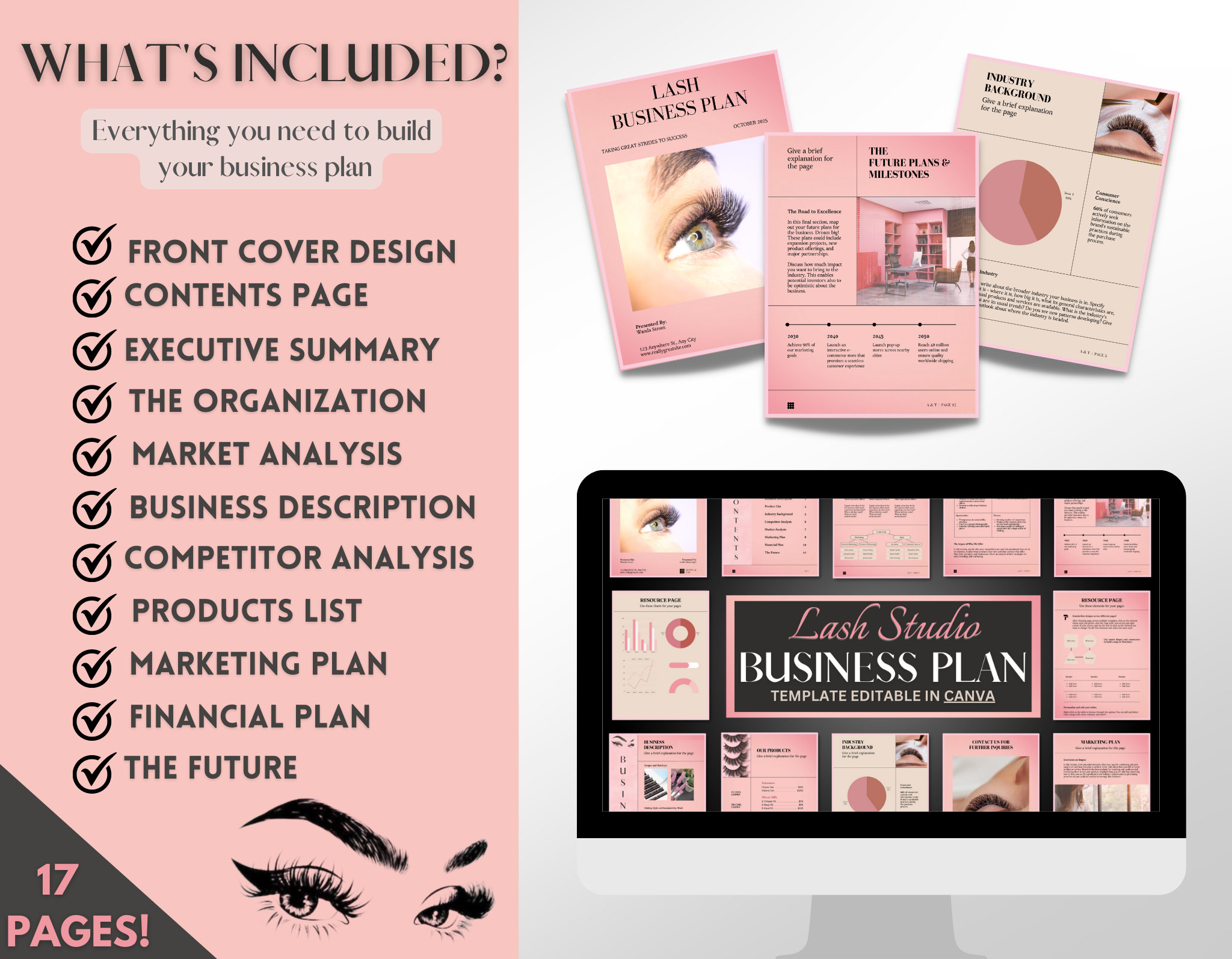 Lash Business, Small Business Plan Template, BOSS BABE, Business ...