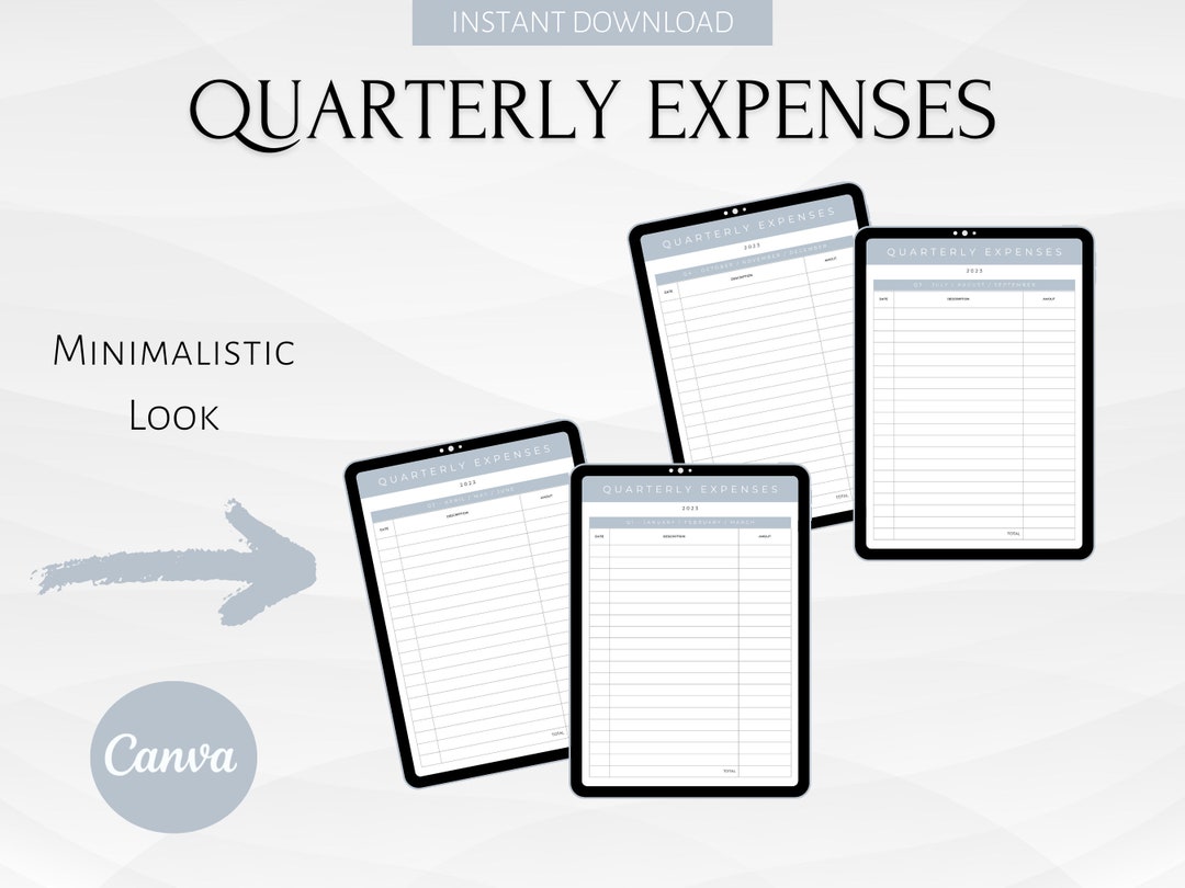 QUARTERLY EXPENSE PLANNER Template Small Business Expense Etsy quarterly-expense-planner-template-small-business-expense-etsy
