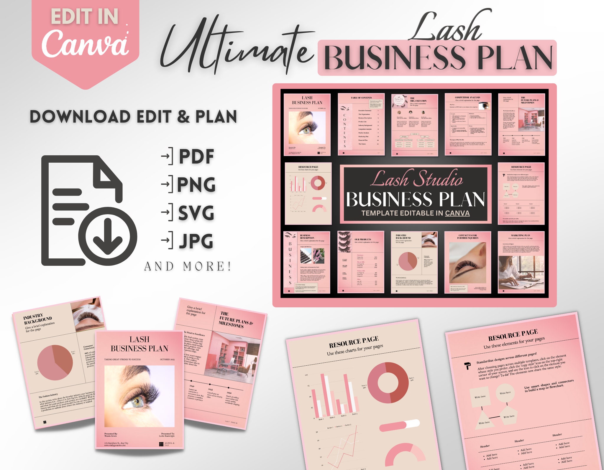 Lash Business, Small Business Plan Template, BOSS BABE, Business ...