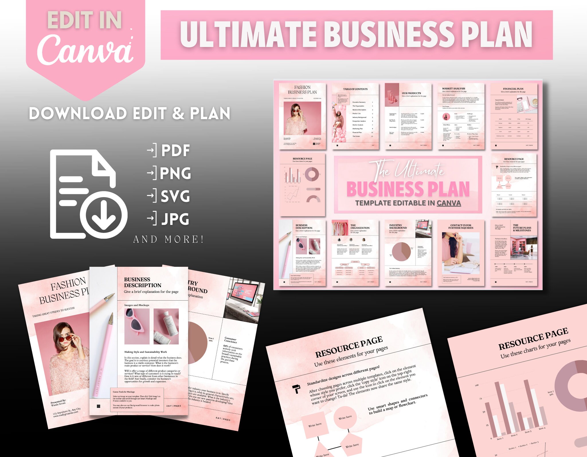 Small Business Plan Template, Business Planner Proposal, Start up ...