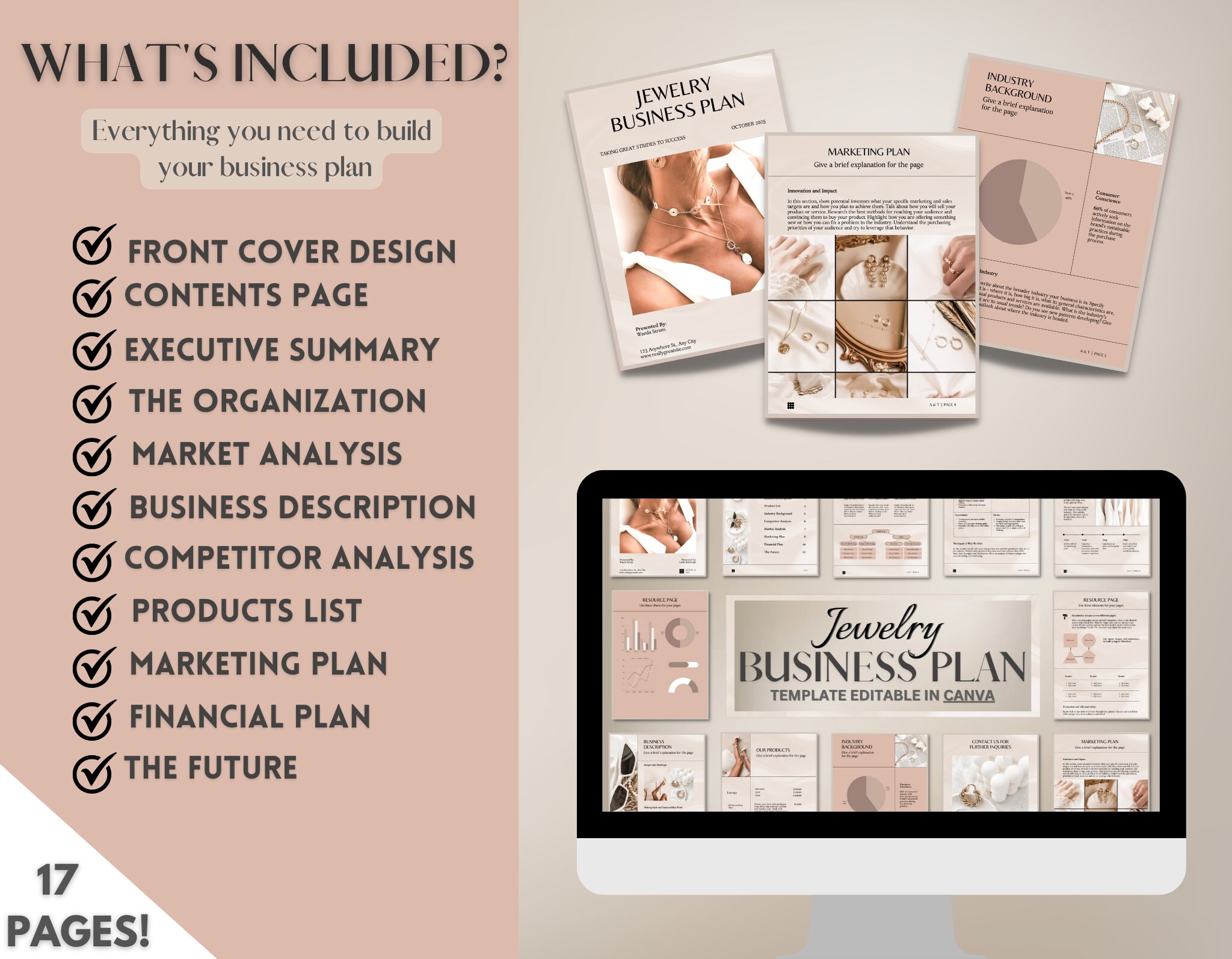 Small Business Plan Template, Jewelry Business, BOSS BABE BUSINESS ...