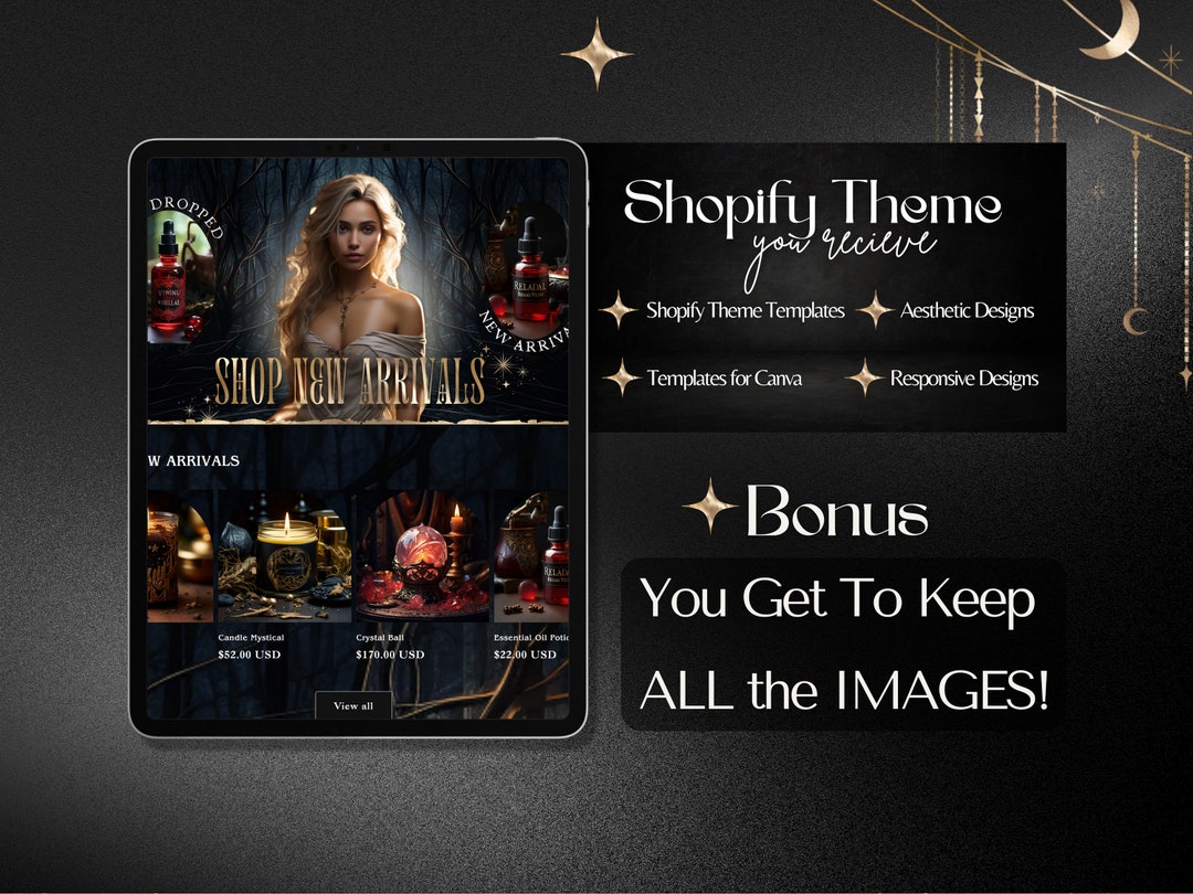 Shopify Theme Mystical Halloween Website Template, Dark Magic Shopify ...