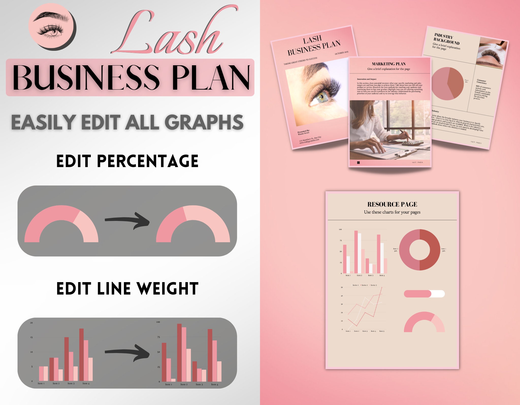 Lash Business, Small Business Plan Template, BOSS BABE, Business ...