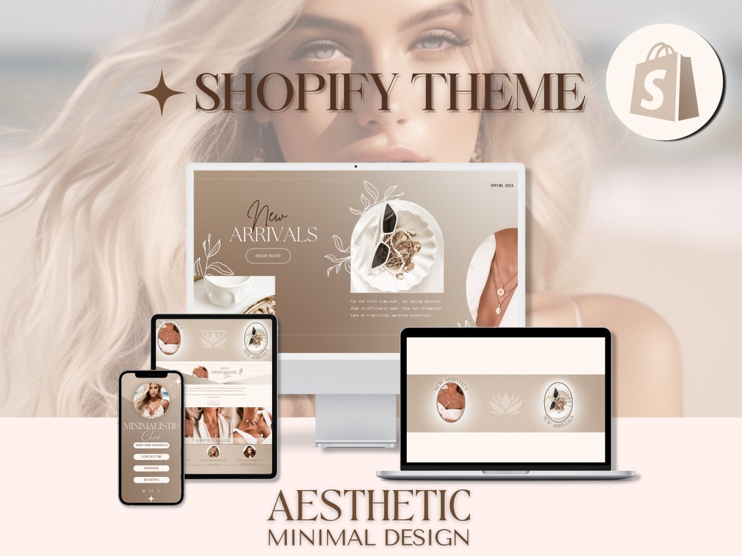 Beige Shopify Theme Store Elegant Jewelry Boutique, Shopify Website ...