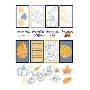 Printable Fall Themed Stickers for Planner, Happy Planner Classic ...