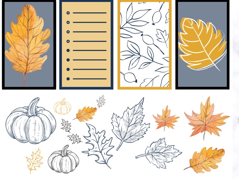 Printable Fall Themed Stickers for Planner, Happy Planner Classic ...