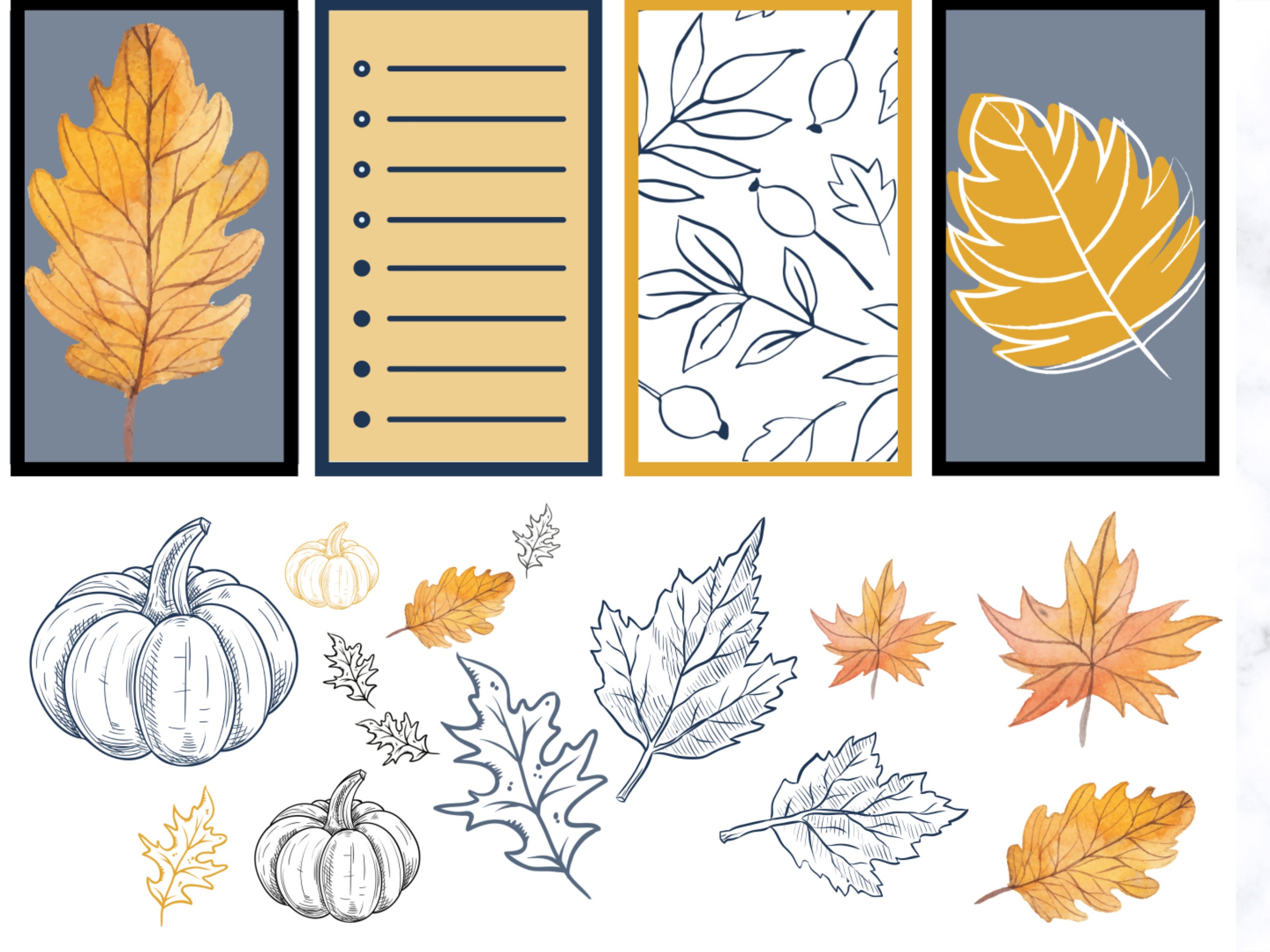 Printable Fall Themed Stickers for Planner, Happy Planner Classic ...