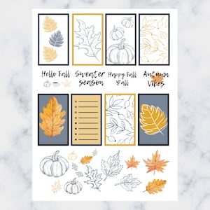 Printable Fall Themed Stickers for Planner, Happy Planner Classic ...