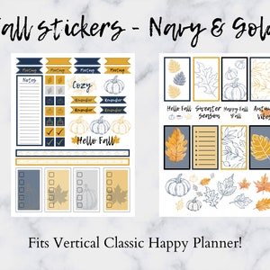Printable Fall Themed Stickers for Planner, Happy Planner Classic ...