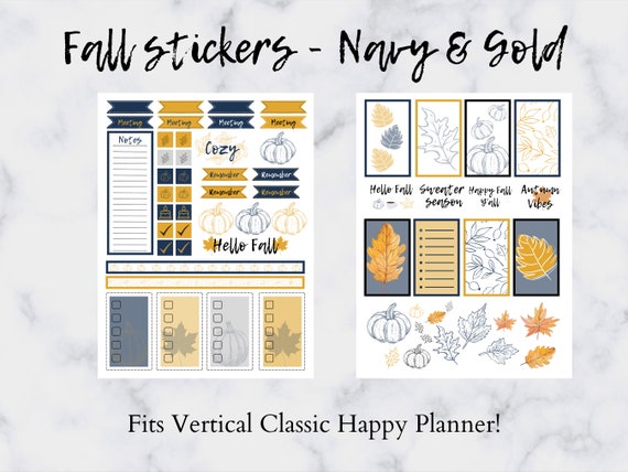 Printable Fall Themed Stickers for Planner Happy Planner - Etsy