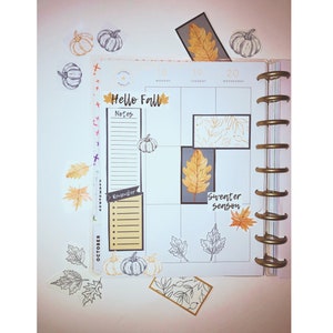 Printable Fall Themed Stickers for Planner, Happy Planner Classic ...