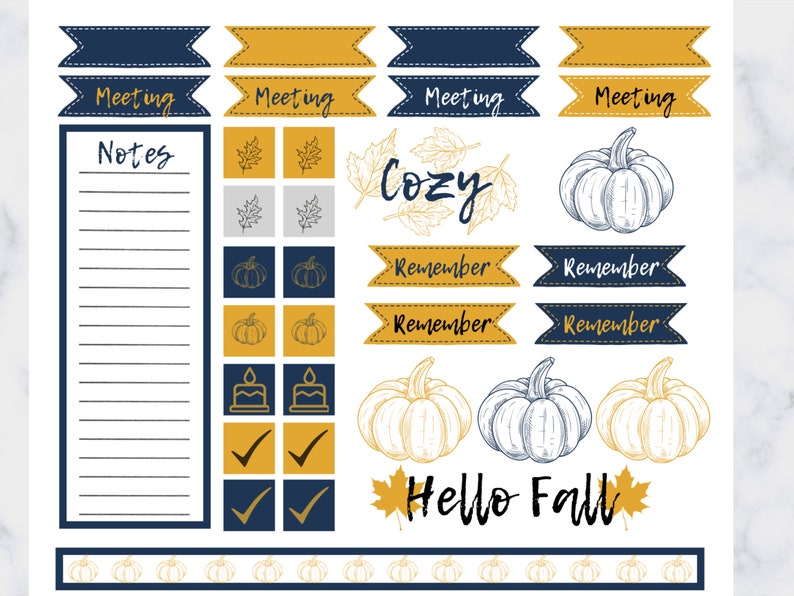 Printable Fall Themed Stickers for Planner, Happy Planner Classic ...