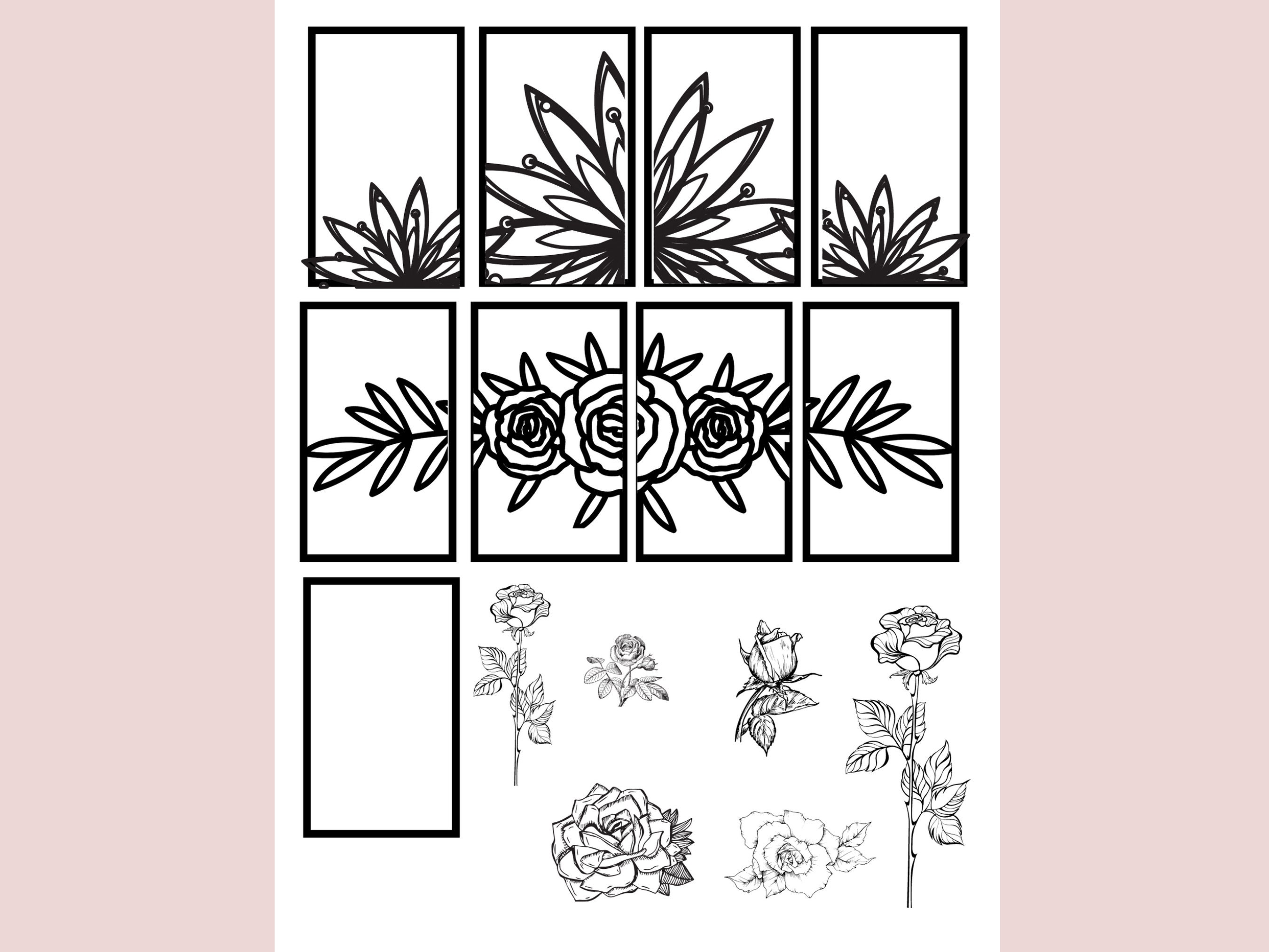 Printable Floral Planner Stickers - Stickers for Happy Planner, Black ...