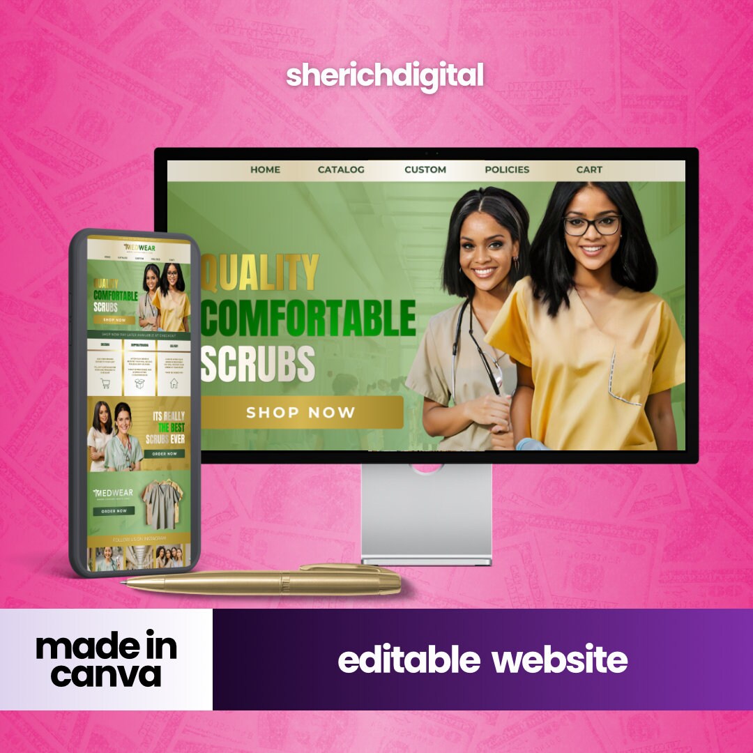 Editable Website | Canva Website | Canva Template | Website Layout ...