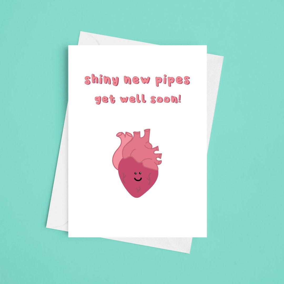 Heart Surgery Card - A5 Get Well Soon Card, Heart Bypass Surgery Card ...