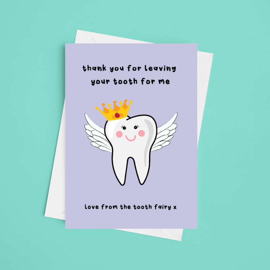 Tooth Fairy - A5 Kids Tooth Fairy Card, Tooth Gift, Tooth Fairy, Tooth ...