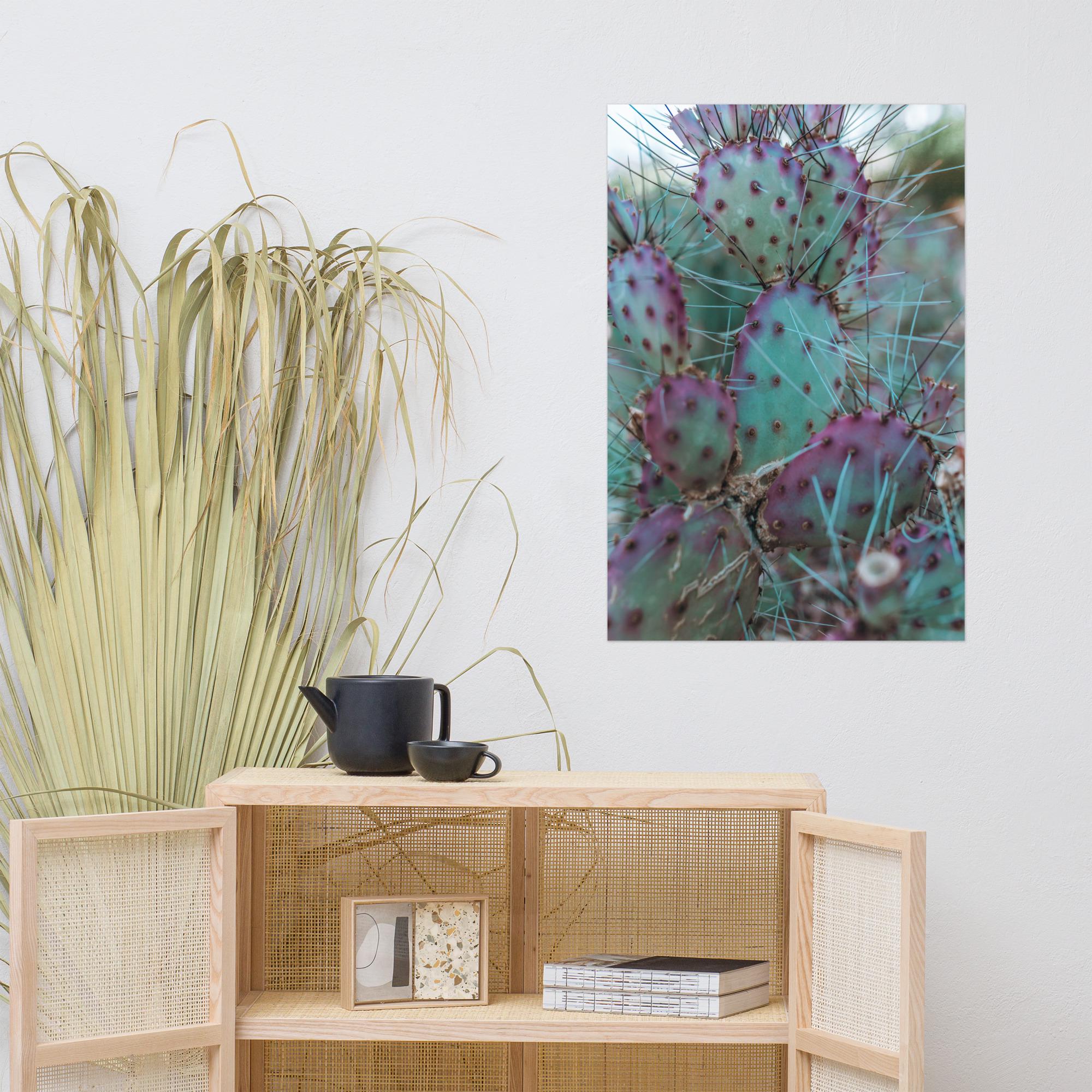 Teal and Purple Prickly Pear Cactus- Fine Art Photography Print - Etsy