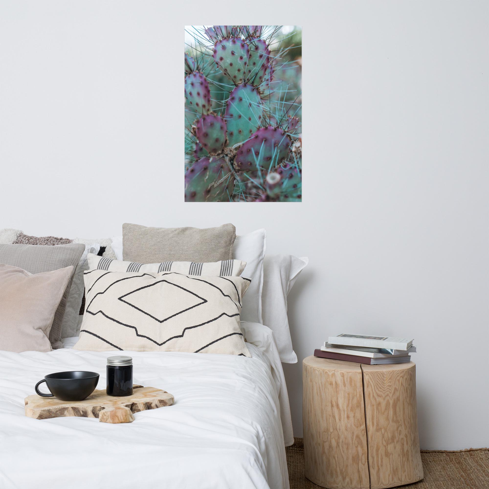 Teal and Purple Prickly Pear Cactus- Fine Art Photography Print - Etsy