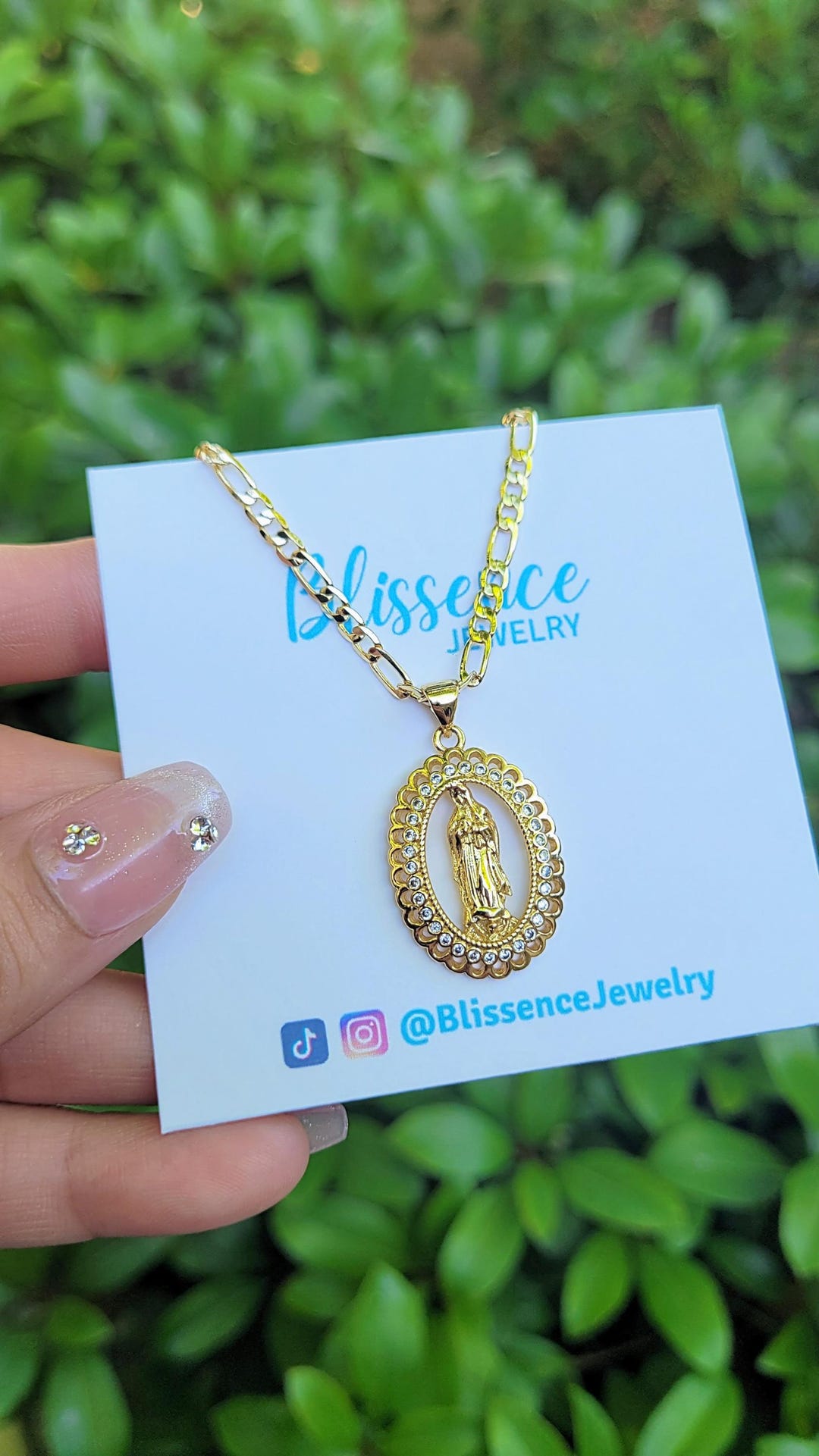 Virgen Maria, 18k Gold Filled Necklace, Virgin Mary Jewelry, Oro ...