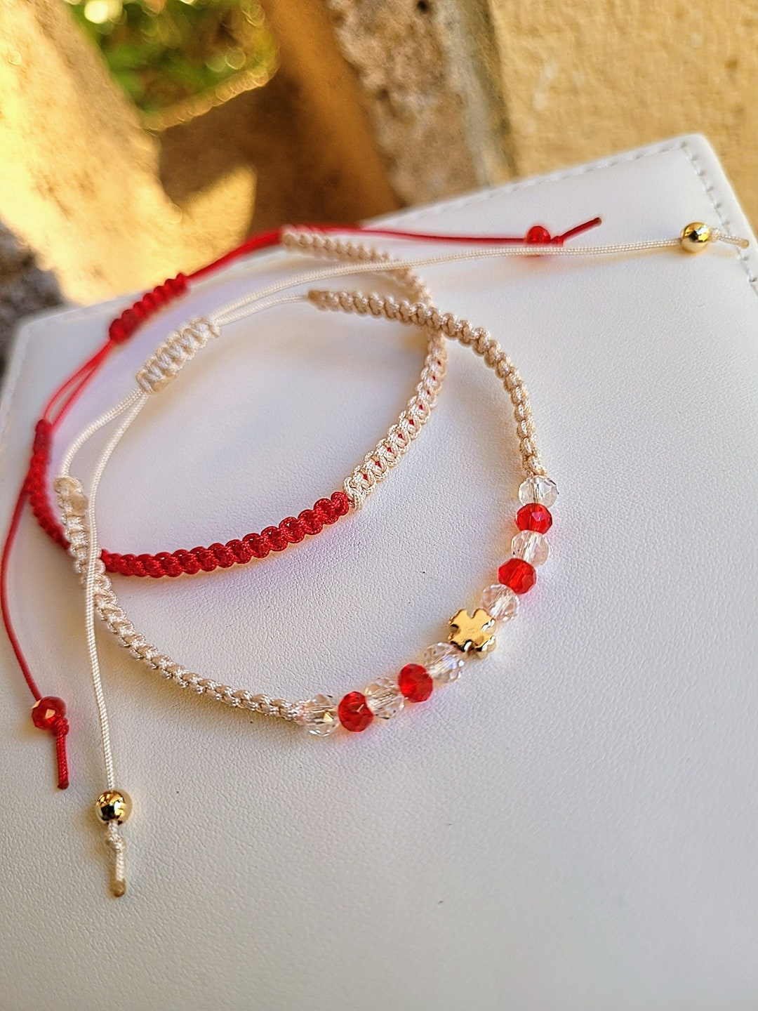 String Bracelet, Clover Leaf, Hoja De Trébol, Pulcera De Hilo, Red ...